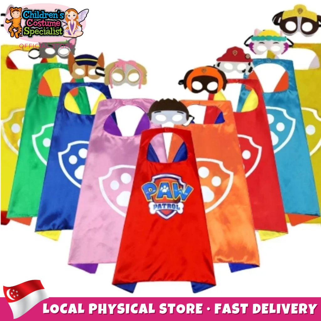 Paw Patrol Skye Chase Marshall Cape & Mask Set Halloween Cartoon ...