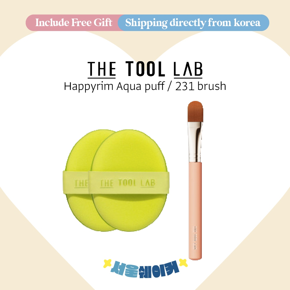 [The tool lab] Happyrim Aqua puff 2ea / 231 brush(Regular/Large) | Shopee Philippines