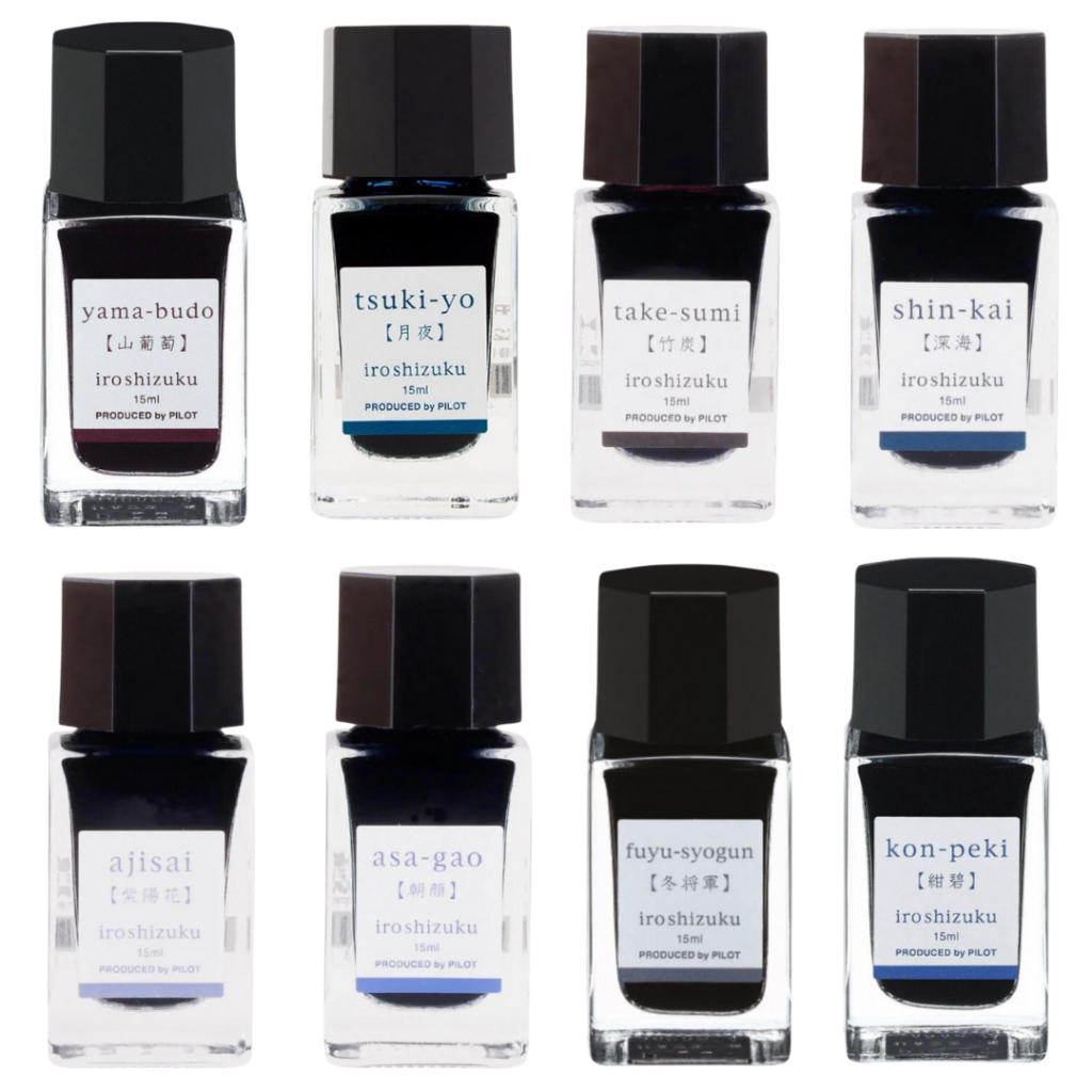 Pilot Iroshizuku 15ml Ink Bottle - Fuyu-syogun/ Ajisai/ Asa-gao/ Kon ...