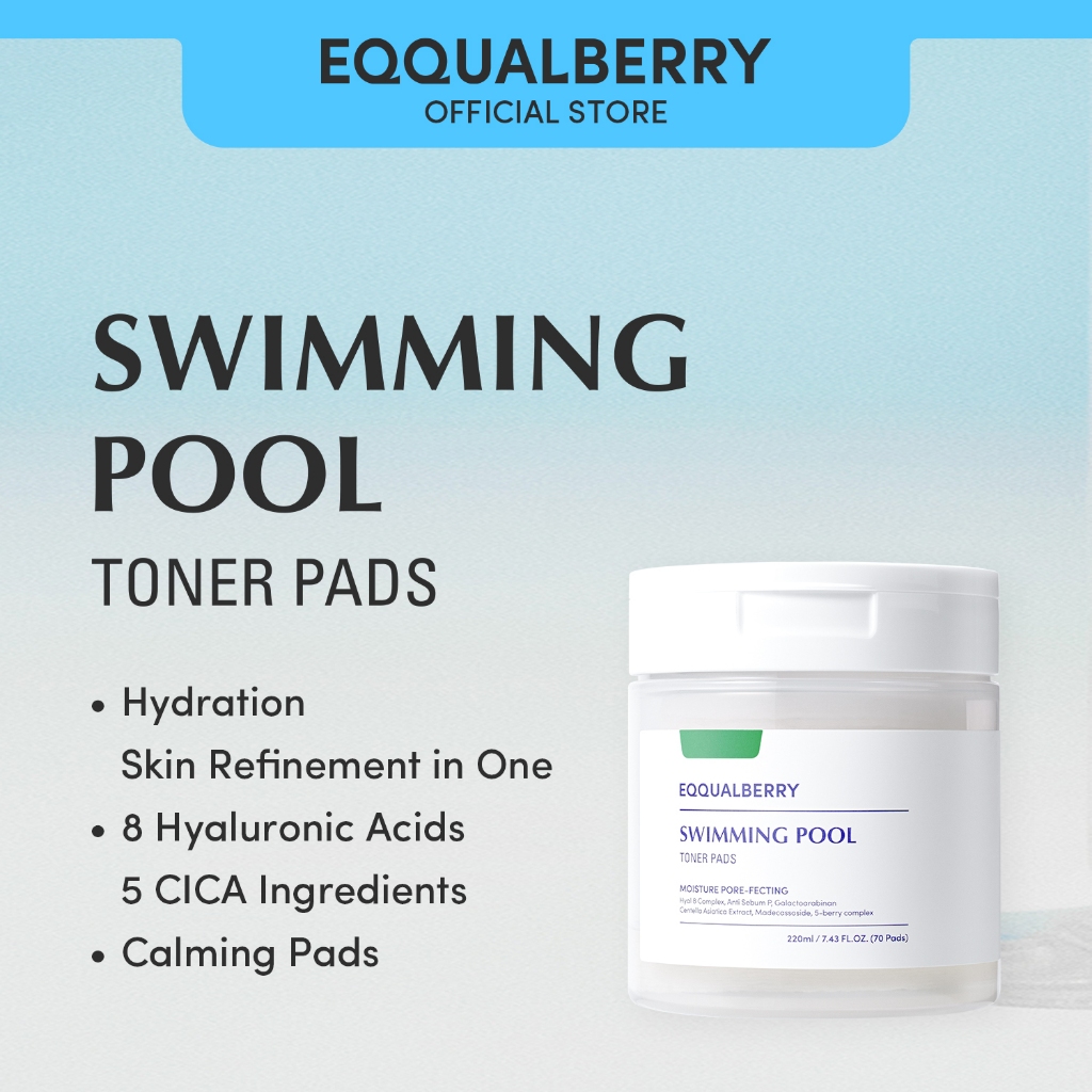 [EQQUALBERRY Official] Swimming Pool Toner Pads (70 sheets/220ml) Dual ...