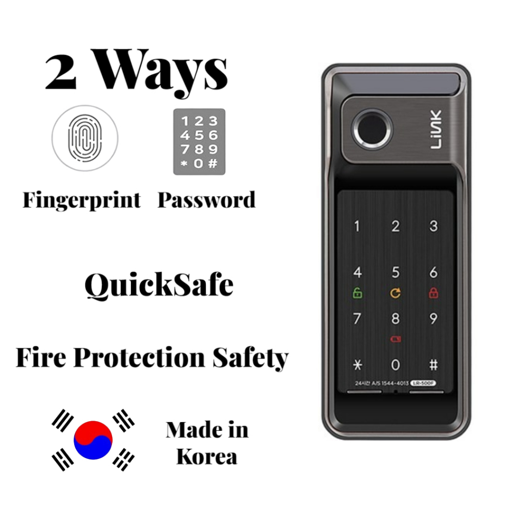 [Made in Korea] Link digital door lock LR-500F, 2Ways(Fingerprint ...