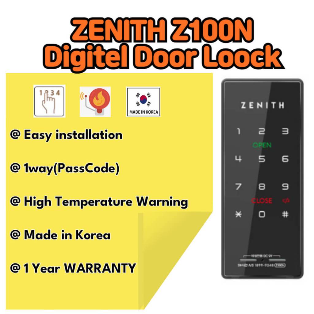 [Made in Korea] ZENITH Digital Door lock Z100N / 1Ways(Passcode) | Shopee Philippines
