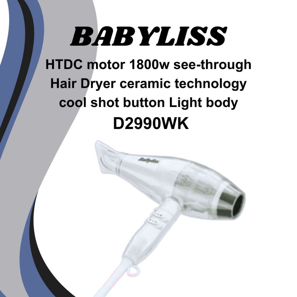 [BABYLISS]HTDC motor 1800w see-through Hair Dryer ceramic technology ...