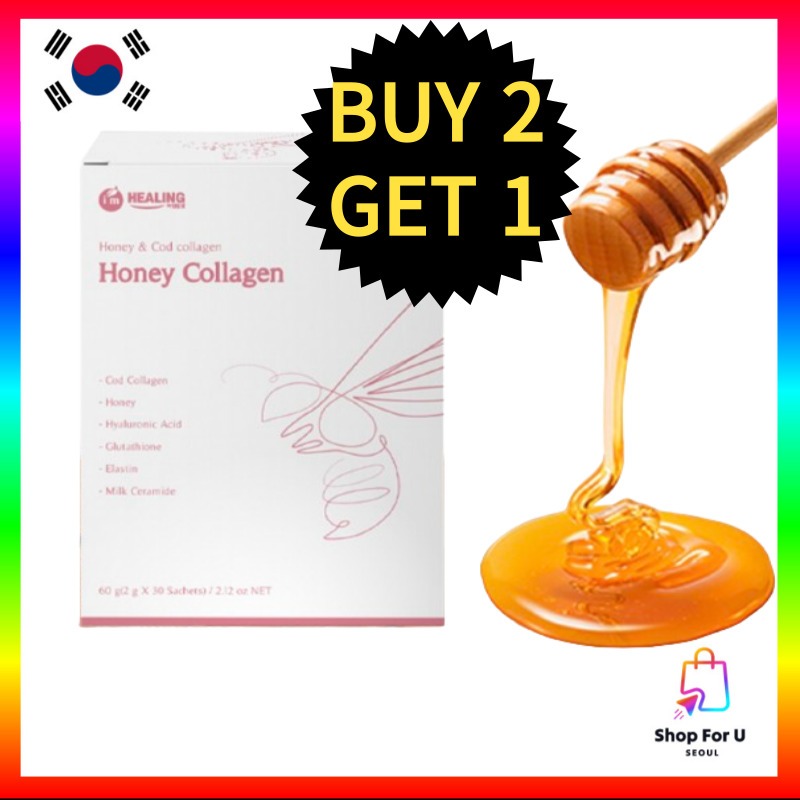 [KOREA] [Bundle of 3] Crystal Honey Collagen Powder 2g X 30P Glutathione Whitening Supplement ...