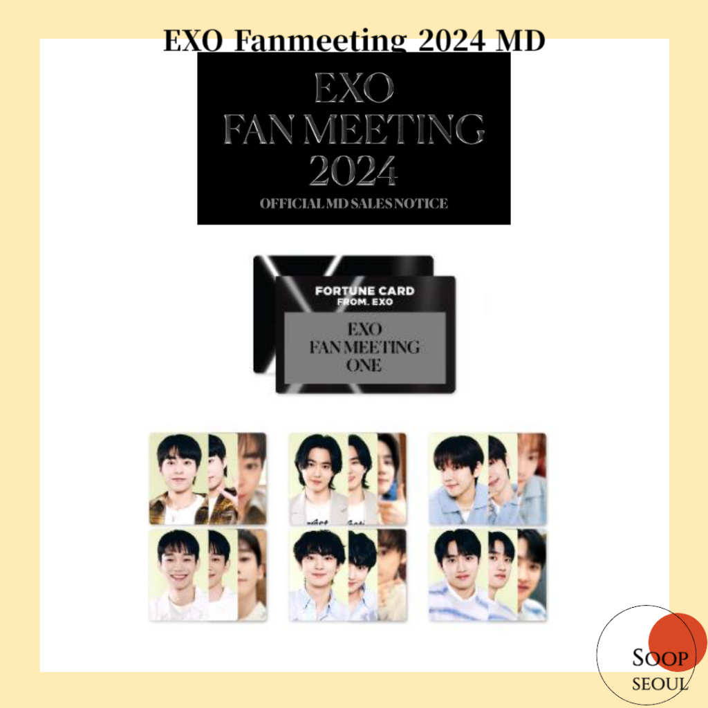 EXO Fanmeeting 2024 Official md / fortune scratch set random photocard ...