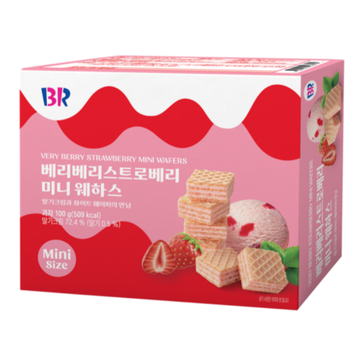 Baskin Robbins Berry Berry Strawberry Mini Wafers, 100g, 1 Pack ...