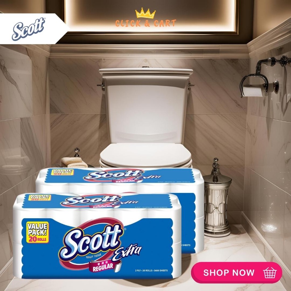 [BUNDLE DEAL] Scott Extra Toilet Tissue 20 rolls x 180 Sheets / Toilet ...