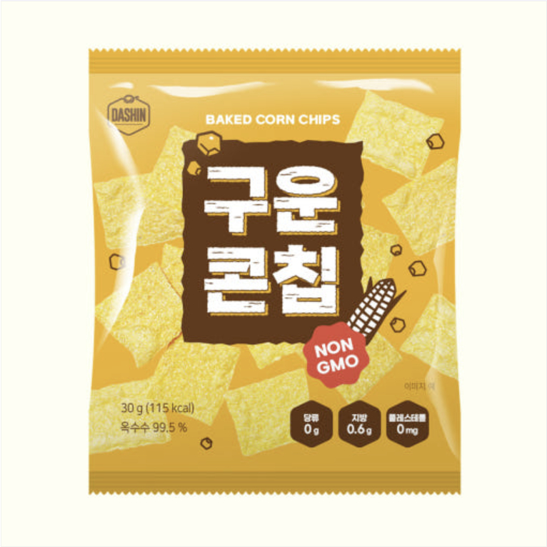 DASHIN Hot Air Dried Crispy Sugar-Free Baked Corn Chips 30gx10ea ...