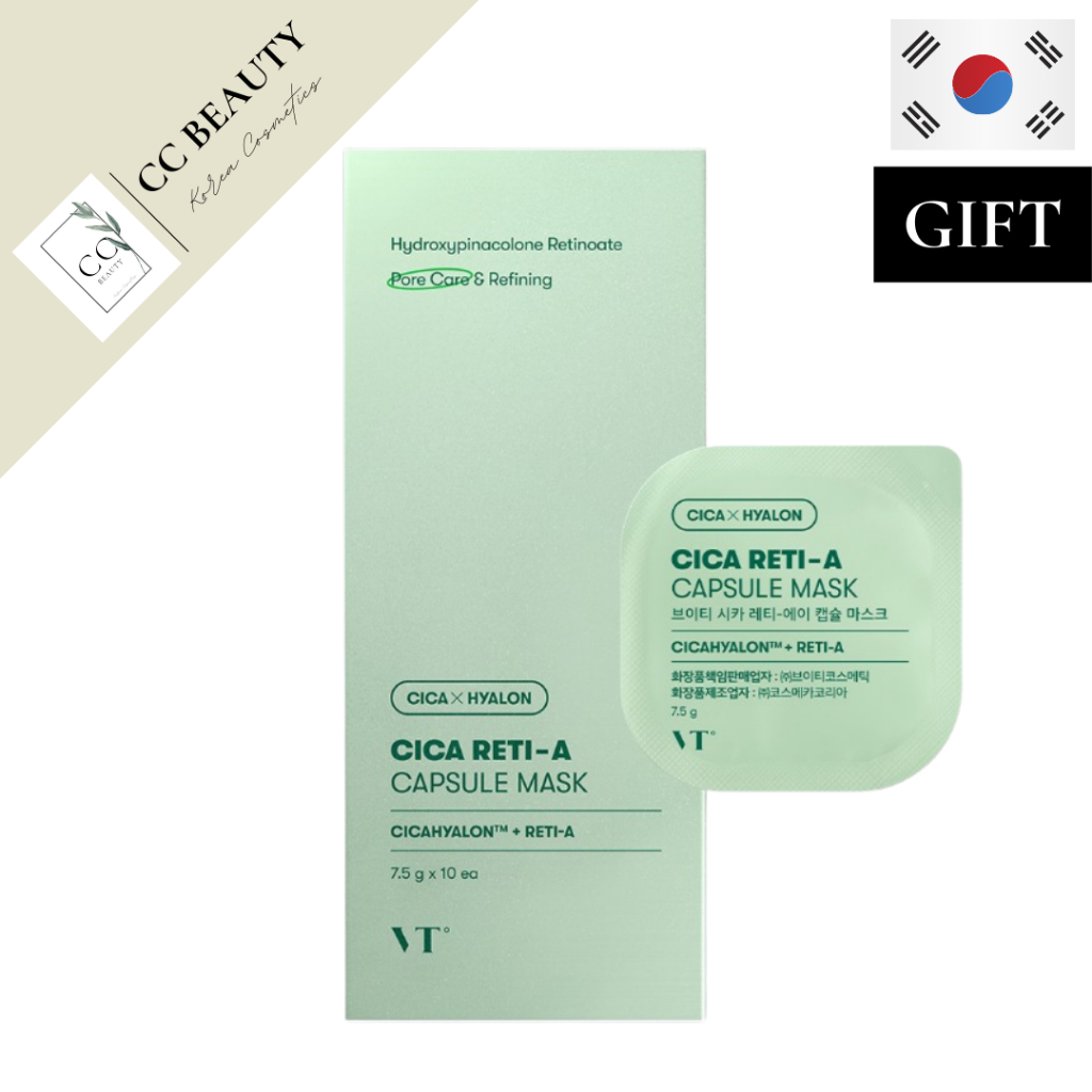 VT Cosmetics Cica Reti-A Capsule Mask (10 Pieces) - Soothing, Anti ...