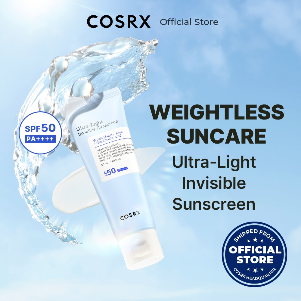[COSRX OFFICIAL] Ultra Light Invisible Sunscreen SPF 50 PA ++++, Super Lightweight, Fast ...