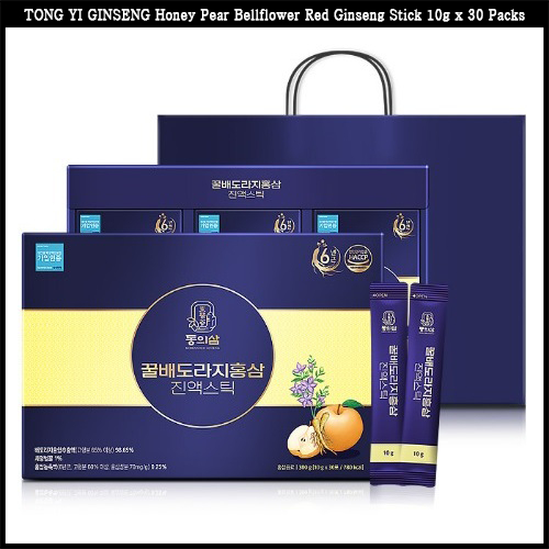 TONG YI GINSENG Honey Pear Bellflower Red Ginseng Stick 10g x 30 Packs ...