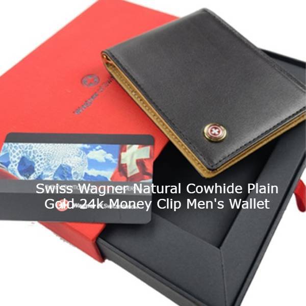 Swiss Wagner Men's Wallet with Internal Gold 24k Money Clip | Shopee ...
