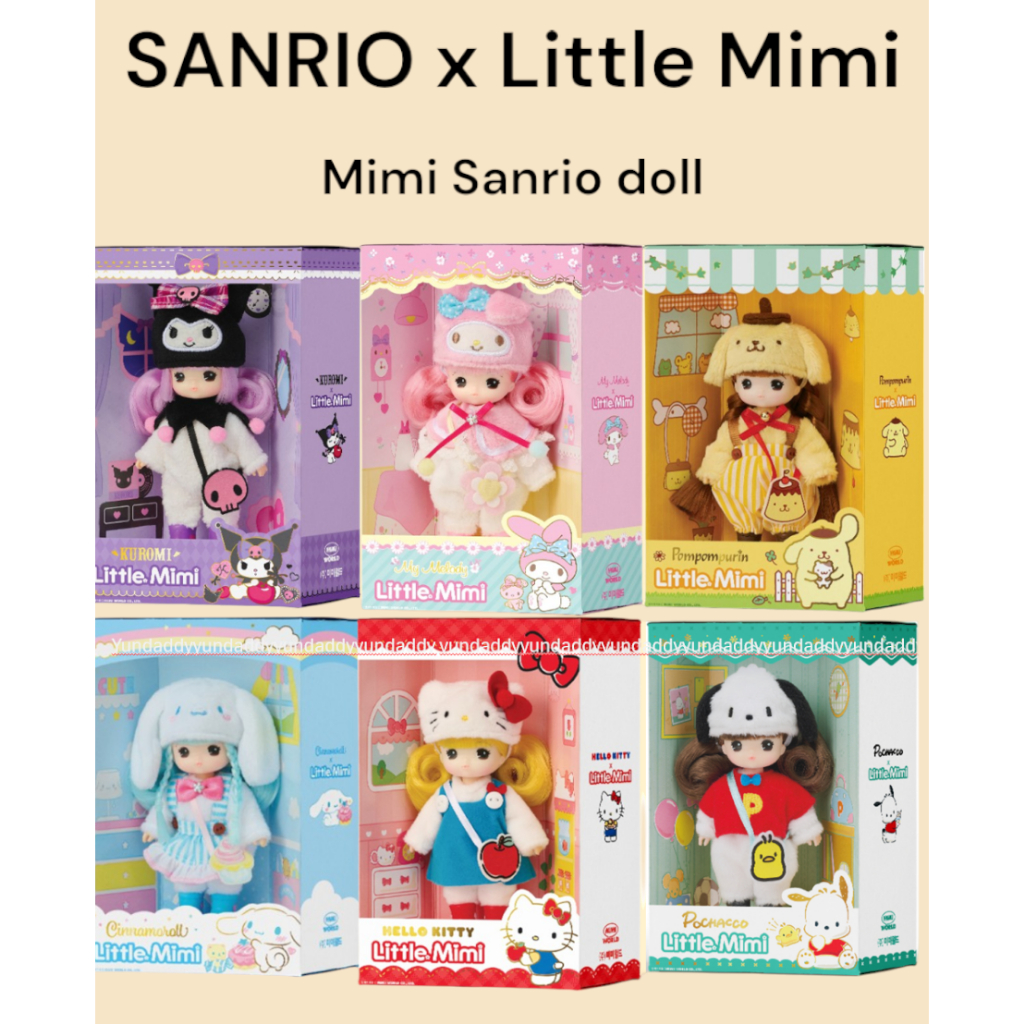 [Little Mimi] MIMI X SANRIO Doll (Kuromi/My Melody/Cinnamoroll ...