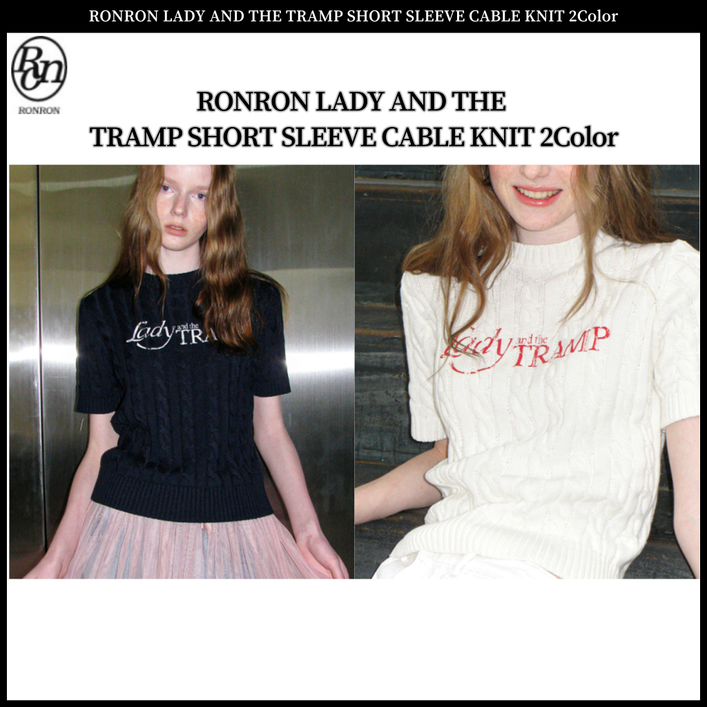 RONRON LADY AND THE TRAMP SHORT SLEEVE CABLE KNIT 2Color | Shopee ...