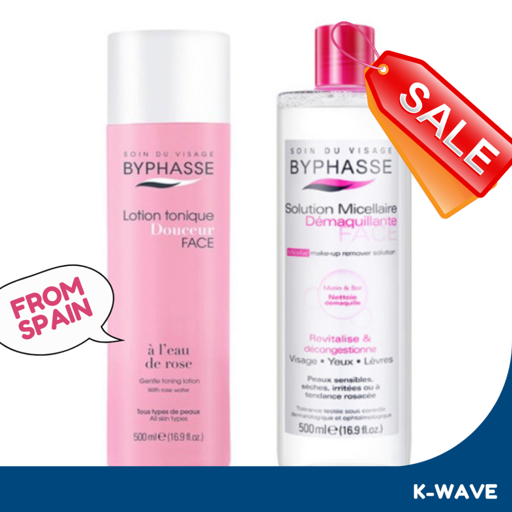 BYPHASSE Face Gentle Toning Lotion with Rose Water & Micellar Solution ...