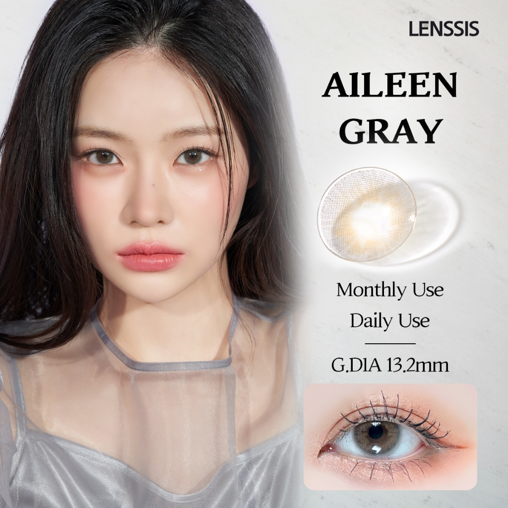 [LENSSIS] ⭐BEST SELLER ⭐ Aileen [GRAY] Contact Lens [1 Month & 1 Day ...