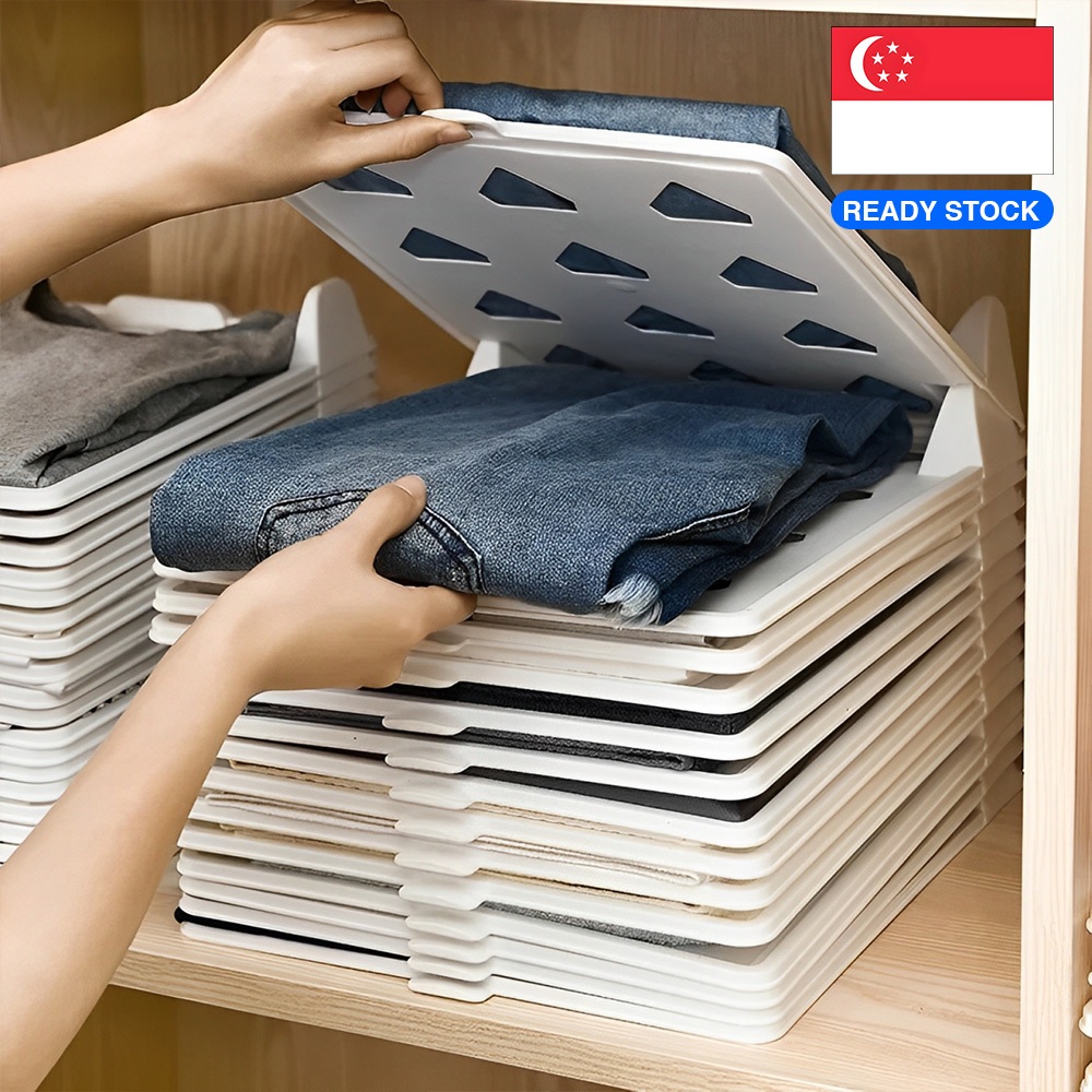 Folding Clothes Organizer Stackable T-Shirt Board Shirt Organizer ...