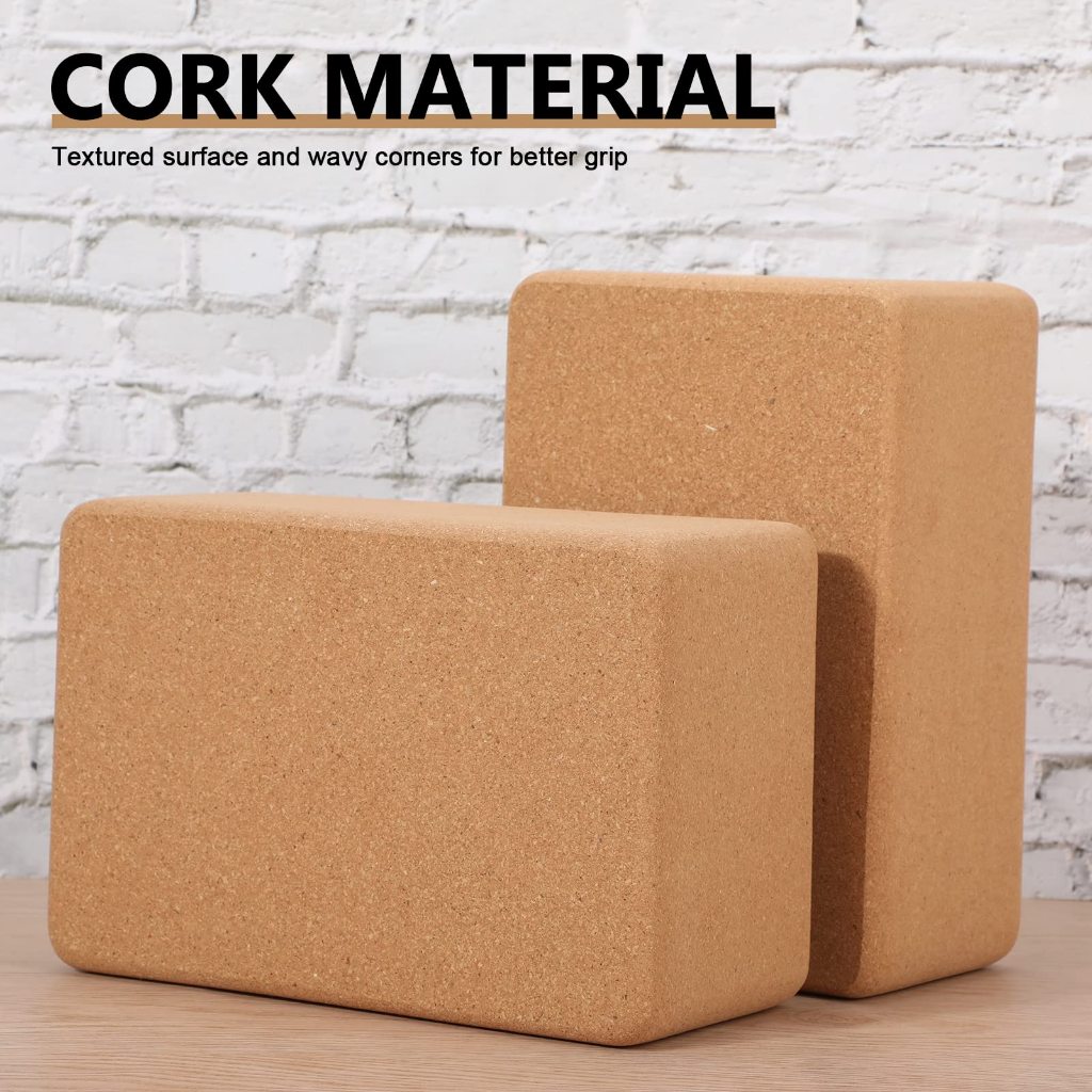 Yoga Block Natural Cork Wood Fitness Blocks High Density Pilates Yoga ...