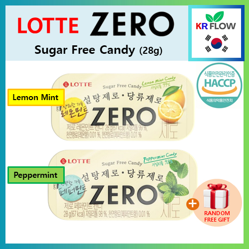 [Lotte] ZERO Sugar Free Candy (28g) + RANDOM FREE GIFT / Korean Candy ...
