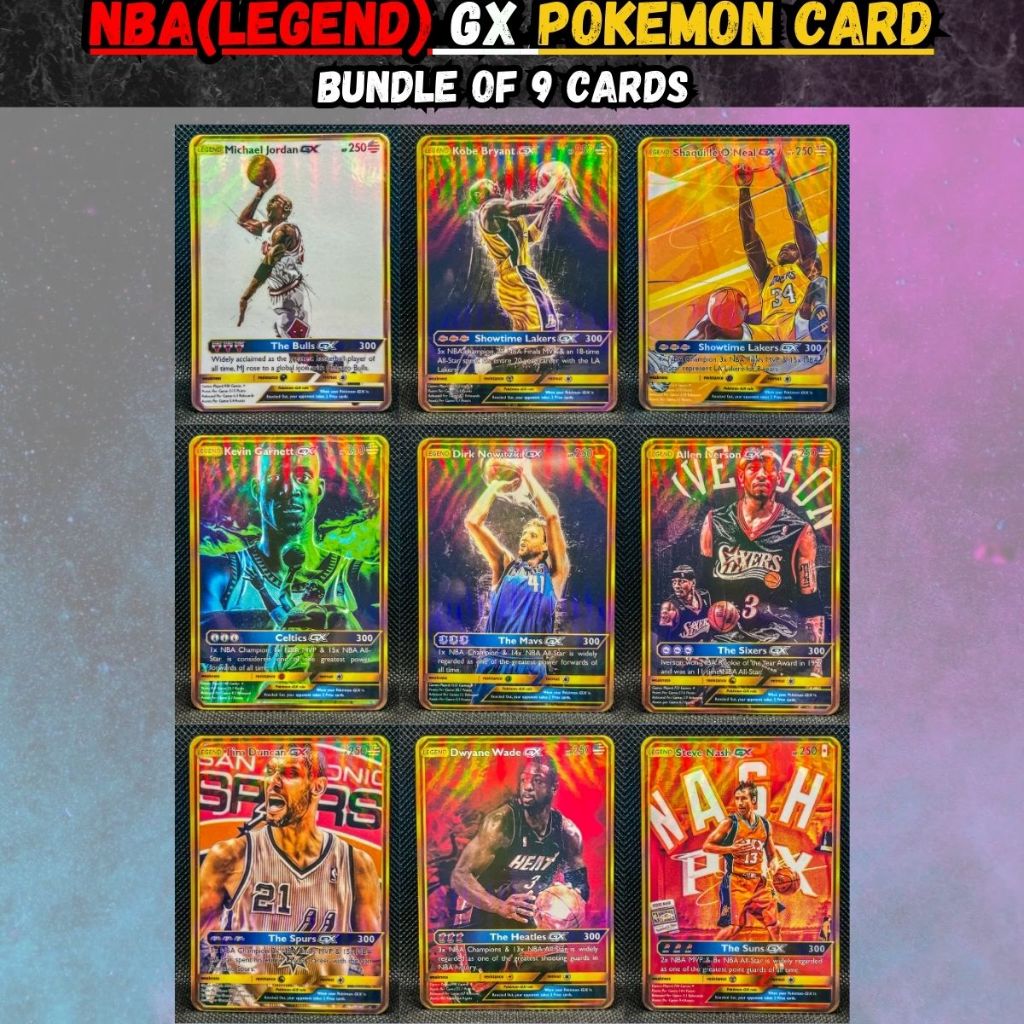 NBA (Legend) Basketball x Pokemon GX Cards (Bundle of 9 Cards) | Shopee ...