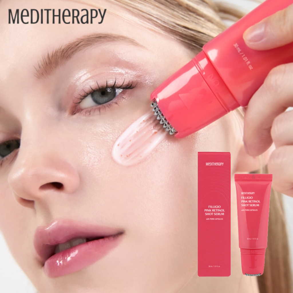 MEDITHERAPY Filligio Pink Retinol Shot Serum with PDRN Capsules | Roller-Integrated Volumizing ...