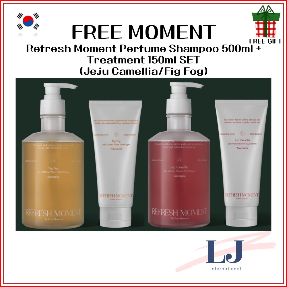 FREE MOMENT Refresh Moment Perfume Shampoo 500ml + Treatment 150ml SET (Jeju Camellia/Fig Fog ...