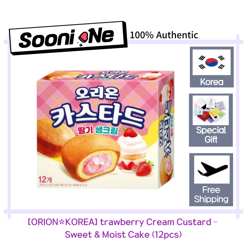 [ORION☆KOREA] Strawberry Cream Custard – Sweet & Moist Cake (12pcs ...