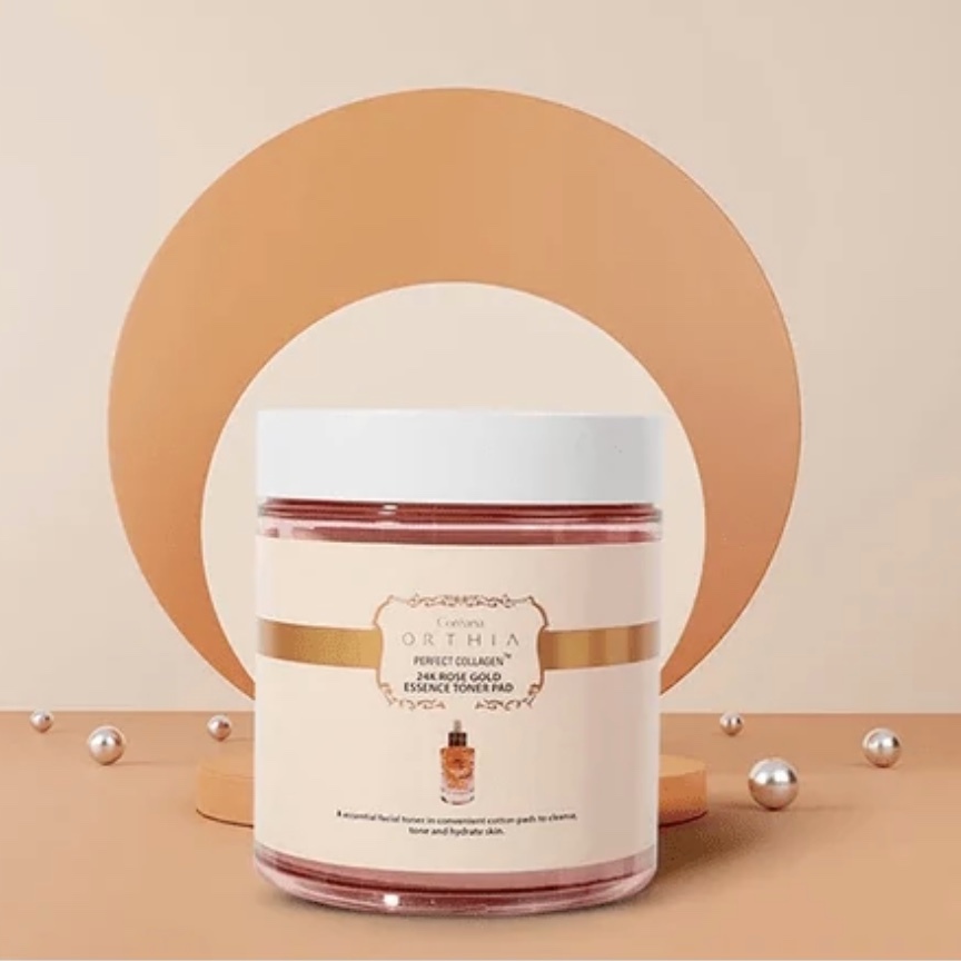 Coreana ORTHIA Perfect Collagen 24K Rose Gold Essence Toner Pad 100 pcs ...