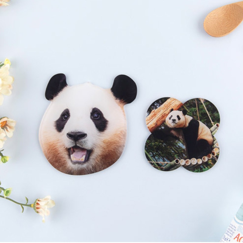 [ Panda Fubao ] Two(2) Fubao Acrylic Coaster Set (Everland Zoo Fu bao ...