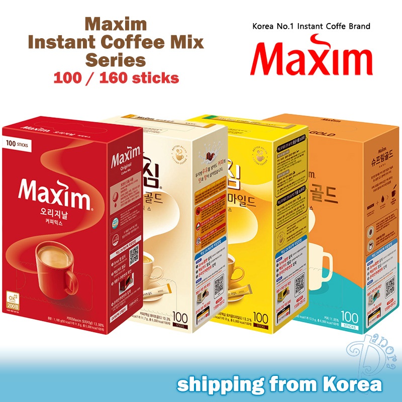 Maxim Korean Instant Coffee Mix / Original, Mocha Mild, White Gold ...
