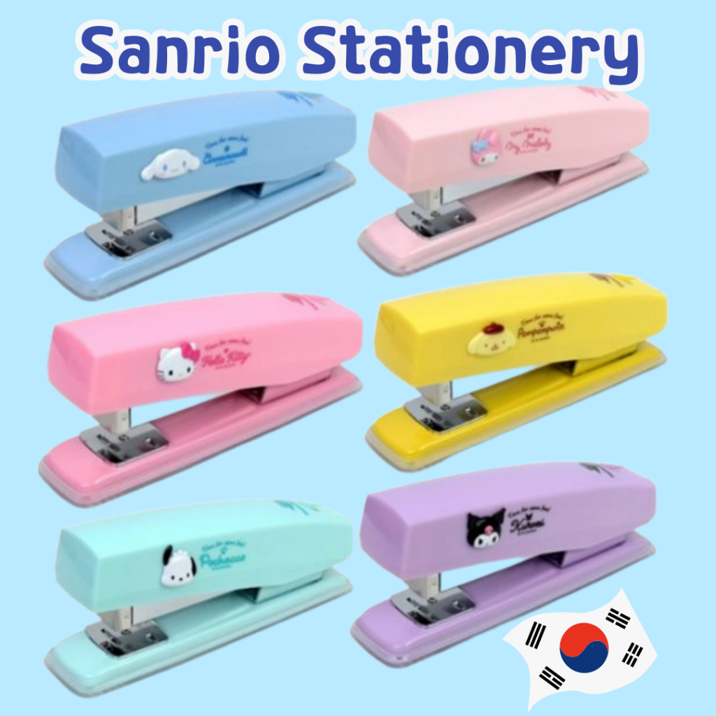 Sanrio, Korean Stationery, Premium, Single Hole Punch, Stapler, Hello ...