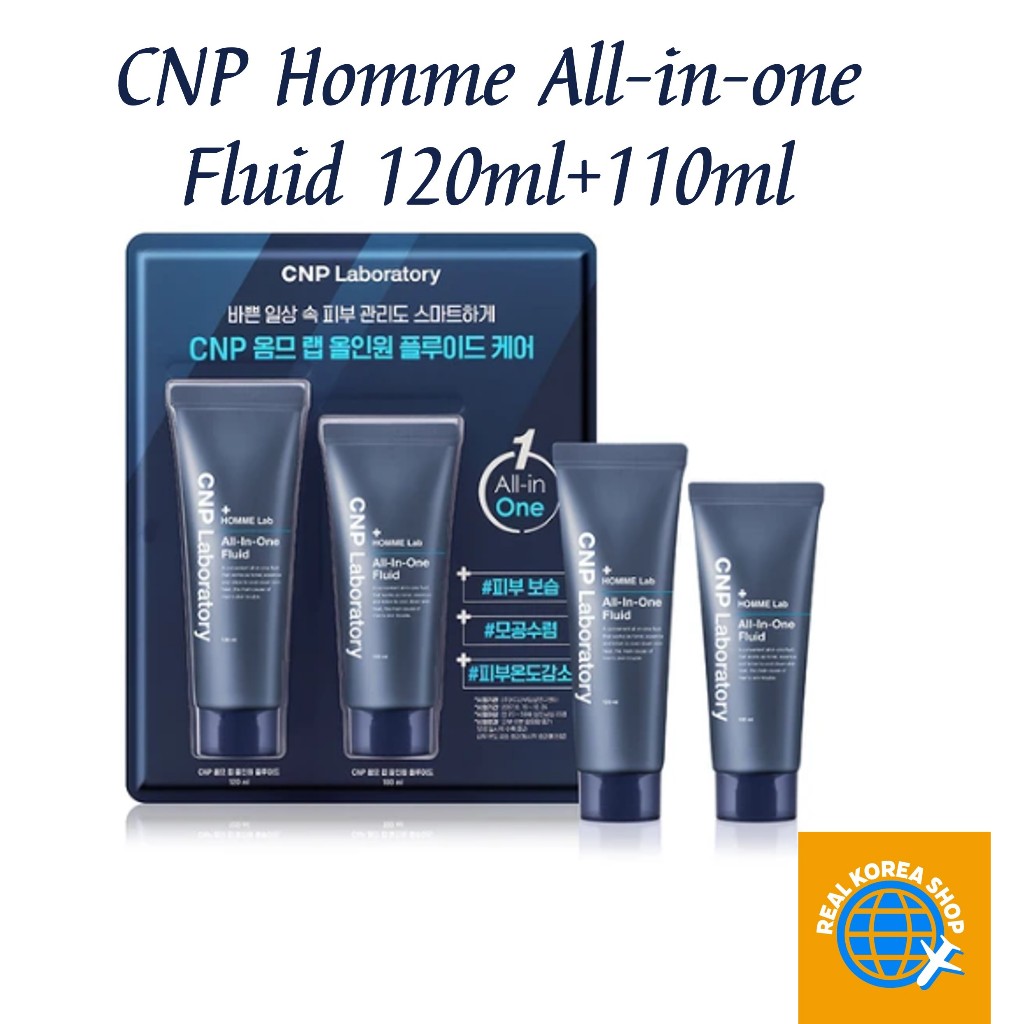 [Korea Made] LG H&H CNP Homme All-in-one Fluid 120ml+110ml Brightens ,Potects, Soothes the Skin ...