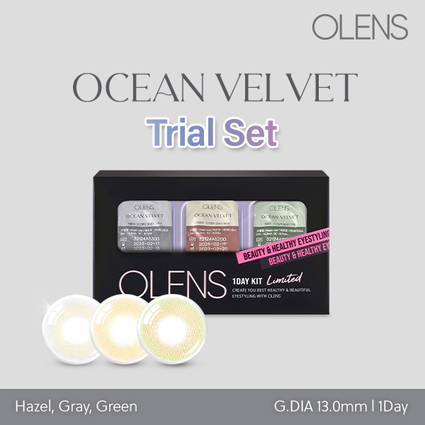 OLENS Official Ocean Velvet 3 Pairs 1Day Trial Set With Tweezer ...