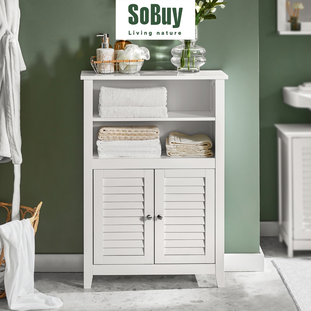 SoBuy BZR13-W, Bathroom Cabinet Bathroom Shelf Bathroom Storage Cabinet ...