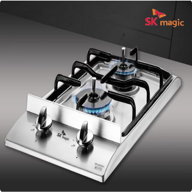 SK Magic Korea Built-in 2 Burner Gas Range Gas Cooktop GRA-B221K ...