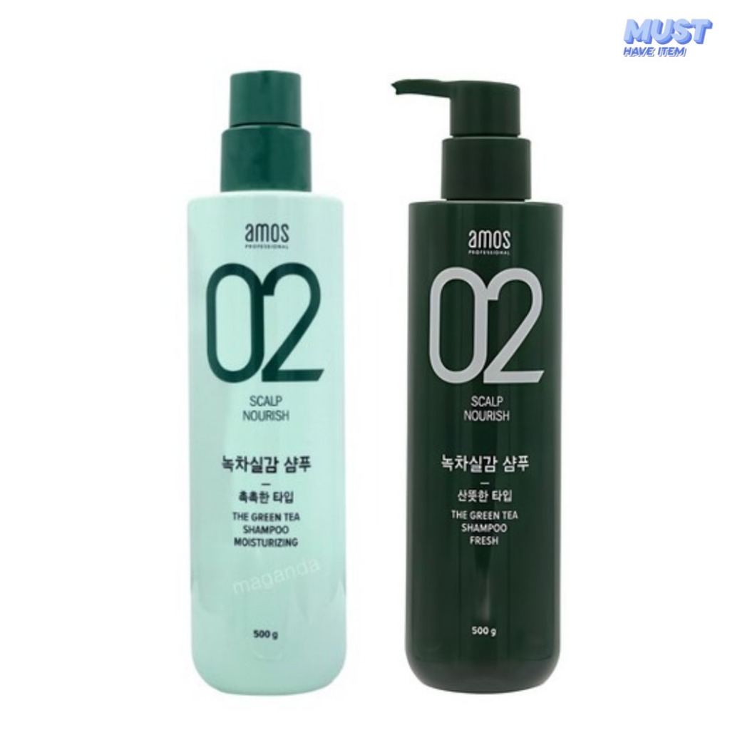 Amos Green Tea Realism Oily Scalp Fresh Shampoo, 500g, Amos Green Tea ...