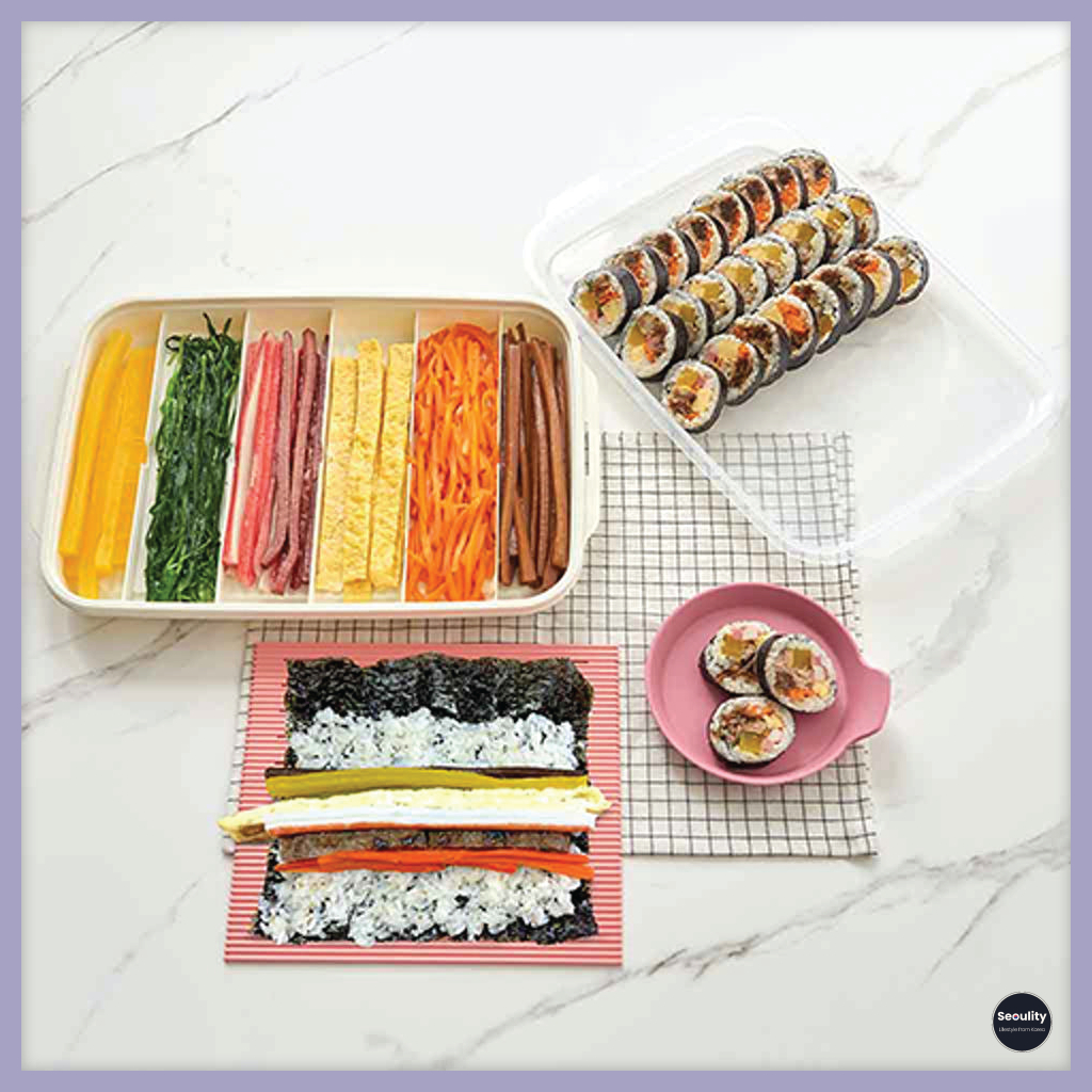 [Made in Korea] Kimbap Storage Set｜With Roll Mat & Plate｜Reusable Prep ...