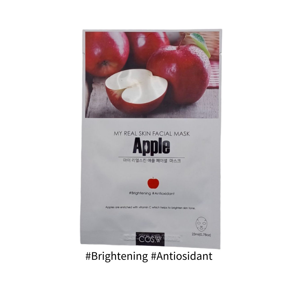 MY REAL SKIN Apple Facial Mask ( Brightening & Antioxidant )#Shipped ...