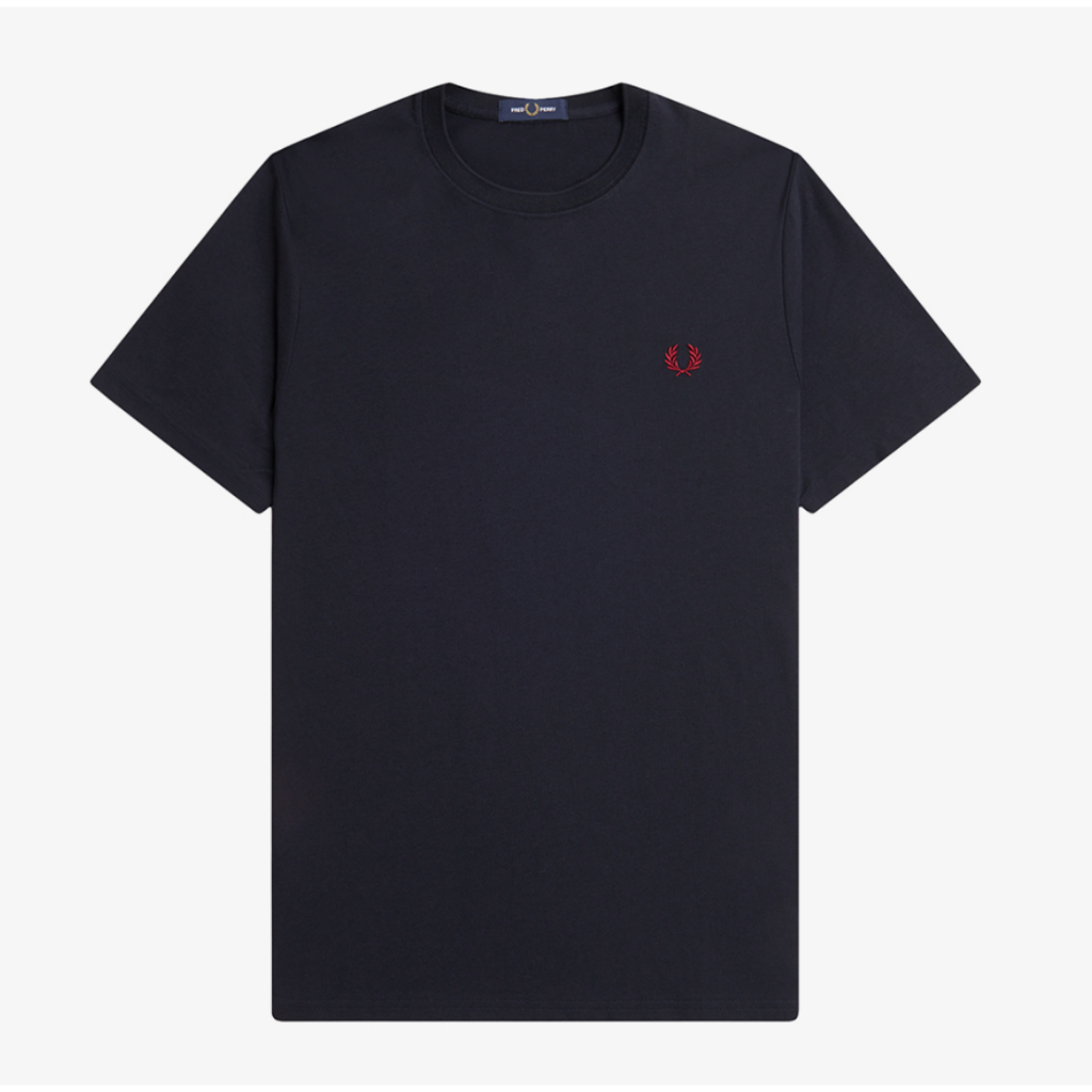 Fred Perry / crew neck t-shirt tee (6 colors) / official genuine navy ...