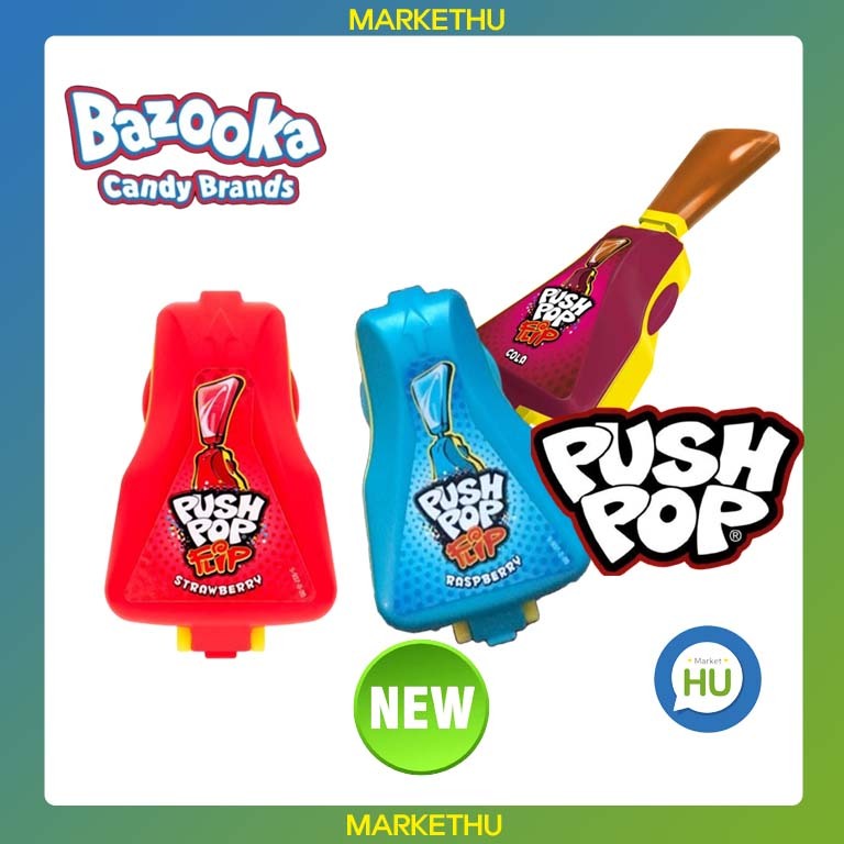 Bazooka Push Pop Flip 25g 3 Types Strawberry, Raspberry, Cola/New ...