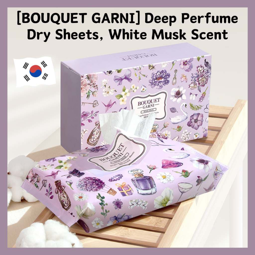 [BOUQUET GARNI] Deep Perfume Dry Sheets, White Musk Scent 80 Sheets ...