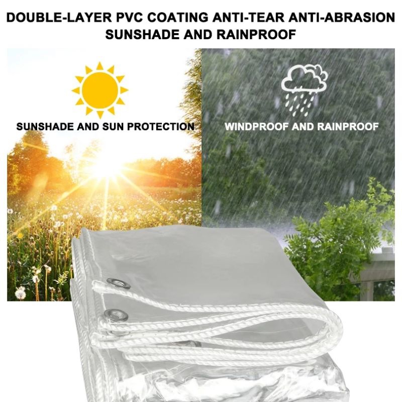 6ft↕️ x 9ft↔️↔️ GAUGE #16 EXACT ROLL UP DESIGN TRANSPARENT CLEAR TRAPAL ...