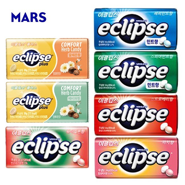Eclipse No Sugar Refreshing Candy 34g peach / peppermint / mint ...
