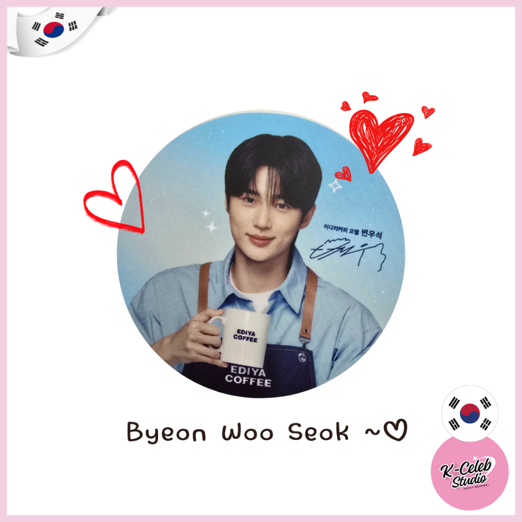 Byeon Woo Seok Sticker From Ediya Coffee Official Idols Goods | Shopee ...