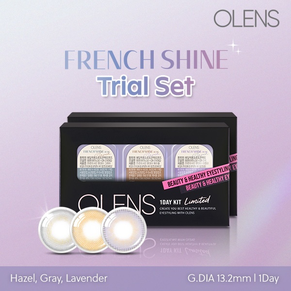 OLENS Official French Shine 3 Pairs 1Day Trial Set With Tweezer ...