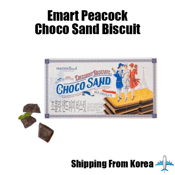 [Emart Peacock] Chocolate Sandwich Biscuit Choco Sand 135g Korean ...