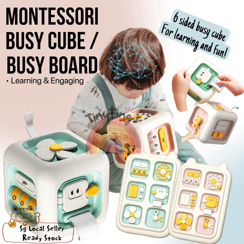SG - Children Busy Board / Cube Early Education Montessori Activity ...