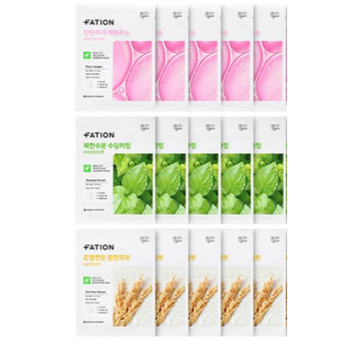 FATION 3 types of Real Fit Sheet Masks (Brightening, Collagen Firming ...