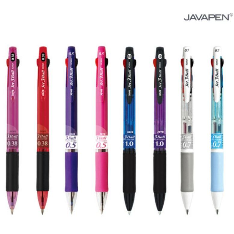 [Made In Korea] JAVA JET 3 Color Ballpoint Pen(0.38/0.5/0.7/1.0mm ...