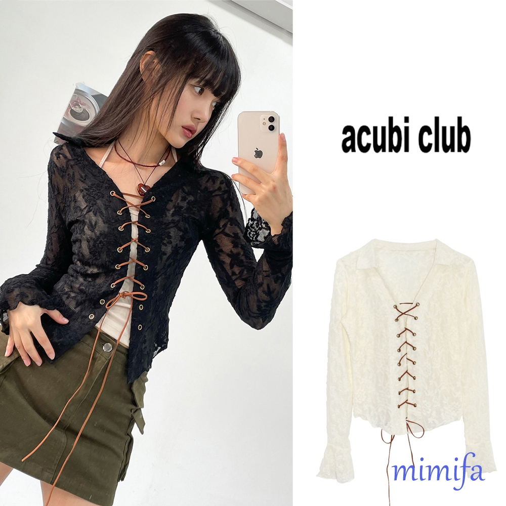 ACUBI CLUB fairy lace corset blouse (2colors) | Shopee Philippines